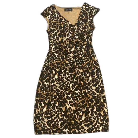 Evan Picone | Dresses | Evan Picone Black Label Size 8 Leopard Print ...